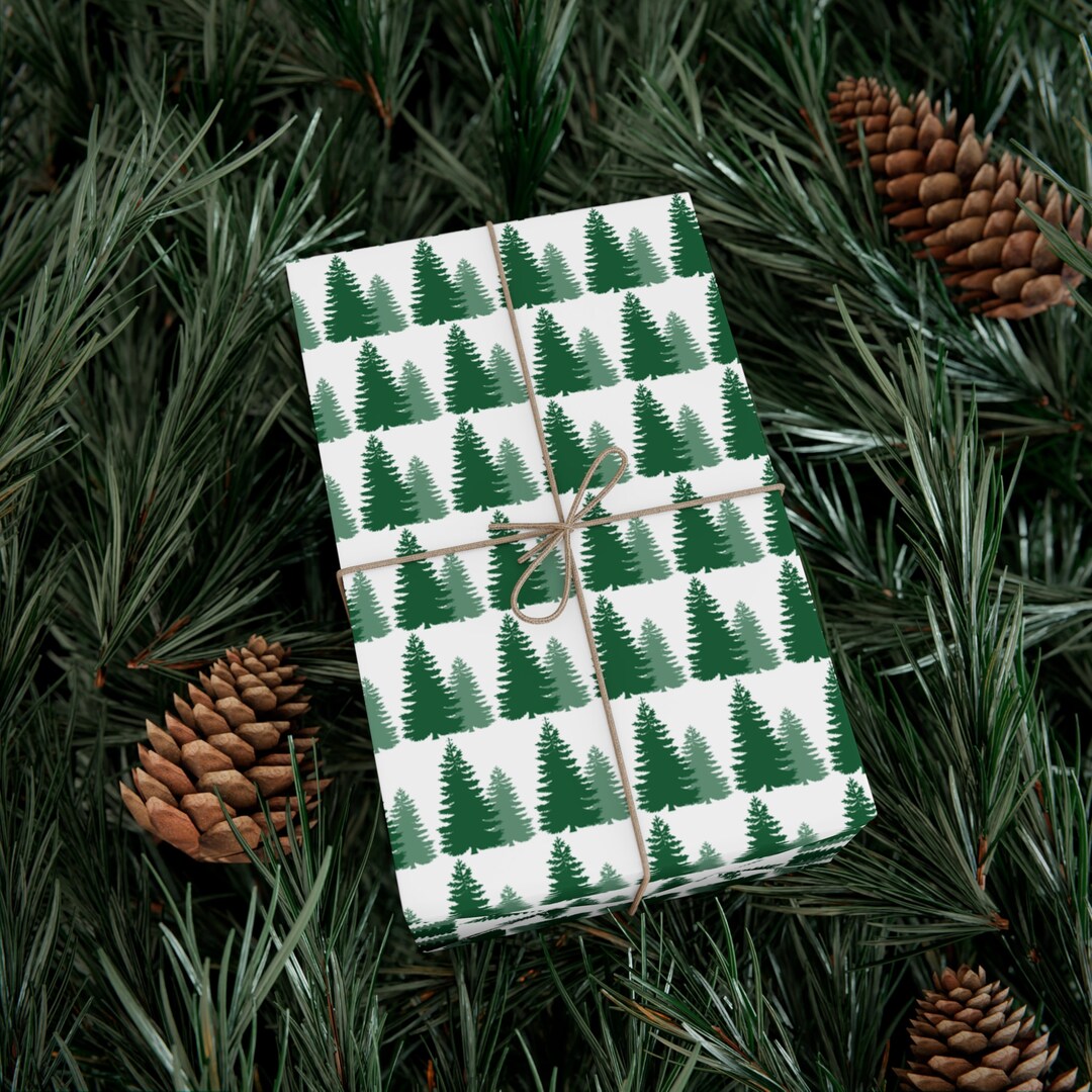 Simple Pine Tree Wrapping Paper - Etsy