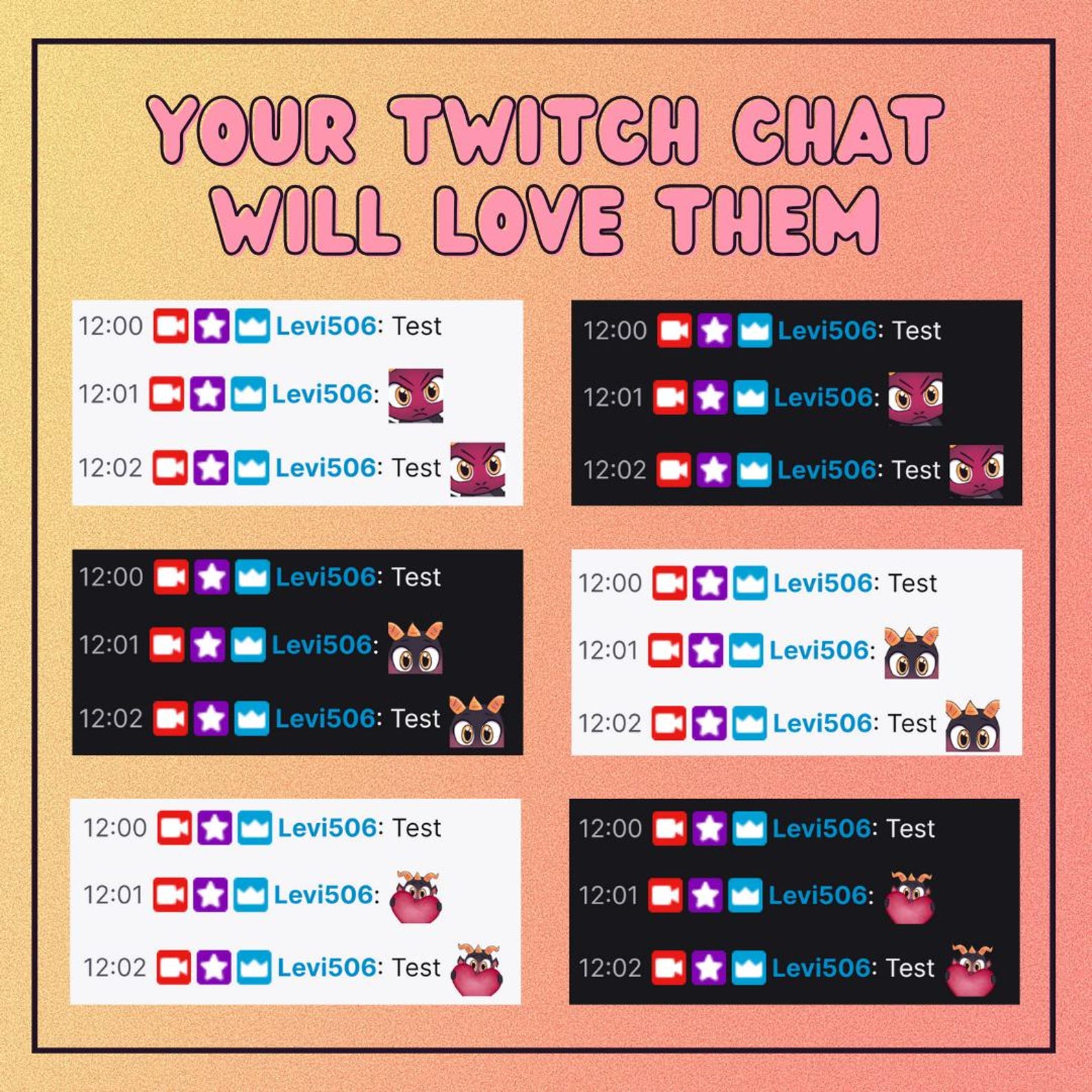 Cute Black Dragon Twitch/discord Emotes | Mystic Dragon Expressions ...