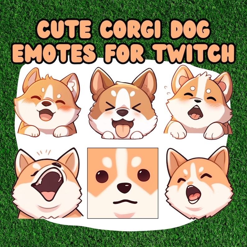 Cute Corgi Dog Twitch/discord Emotes Instant Download Multiple Sizes ...