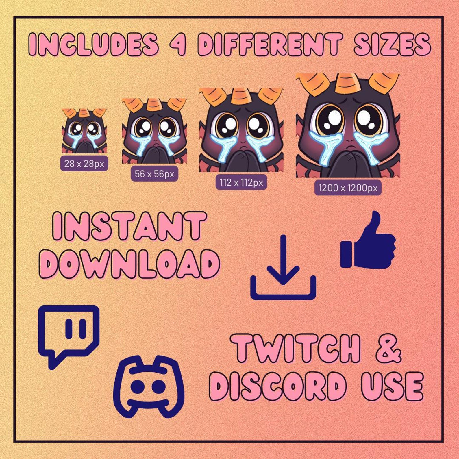 Cute Black Dragon Twitch/discord Emotes | Mystic Dragon Expressions ...
