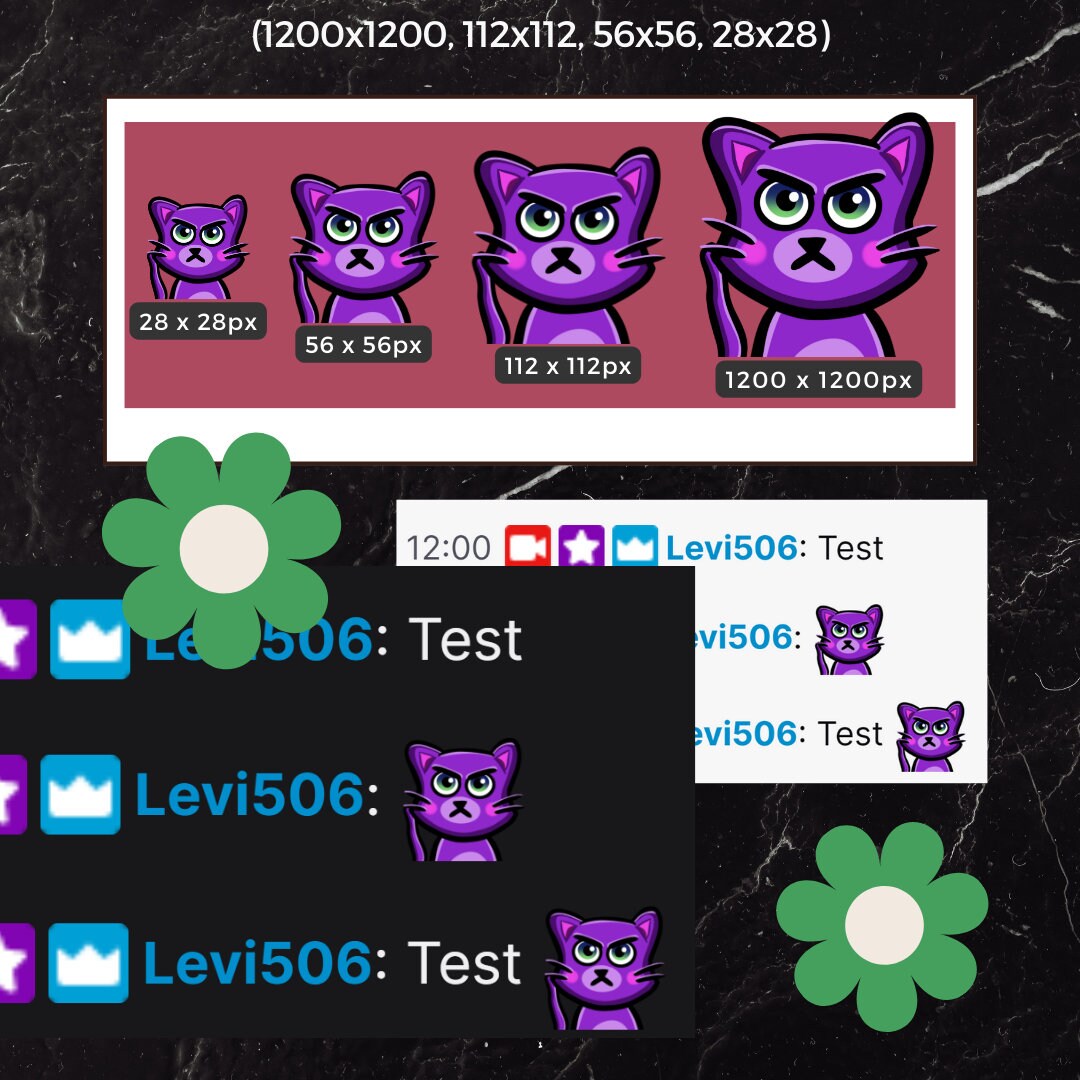Purple Cat for Twitch | Grumpy Kitty Emote for Twitch Emote of Purple ...
