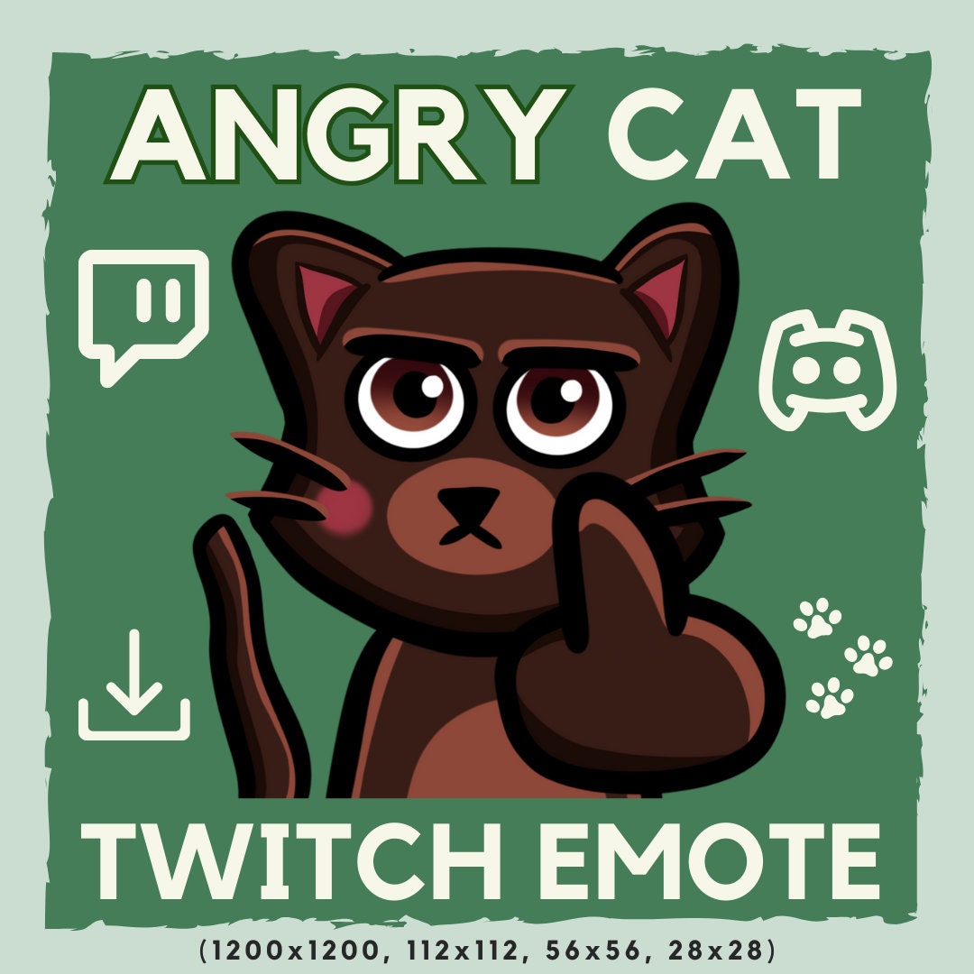 Angry Brown Cat Cat Emote Funny Cat Emote Angry Cat Emote Cat Middle ...