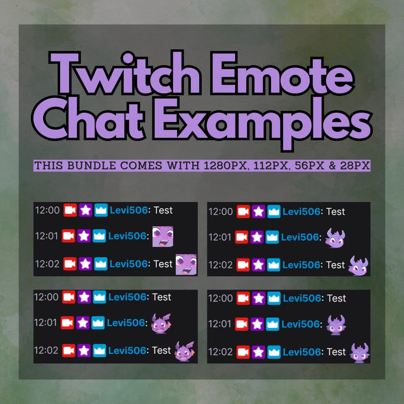 Purple Dragon Anime Twitch/discord Emotes | Instant Download | Multi ...