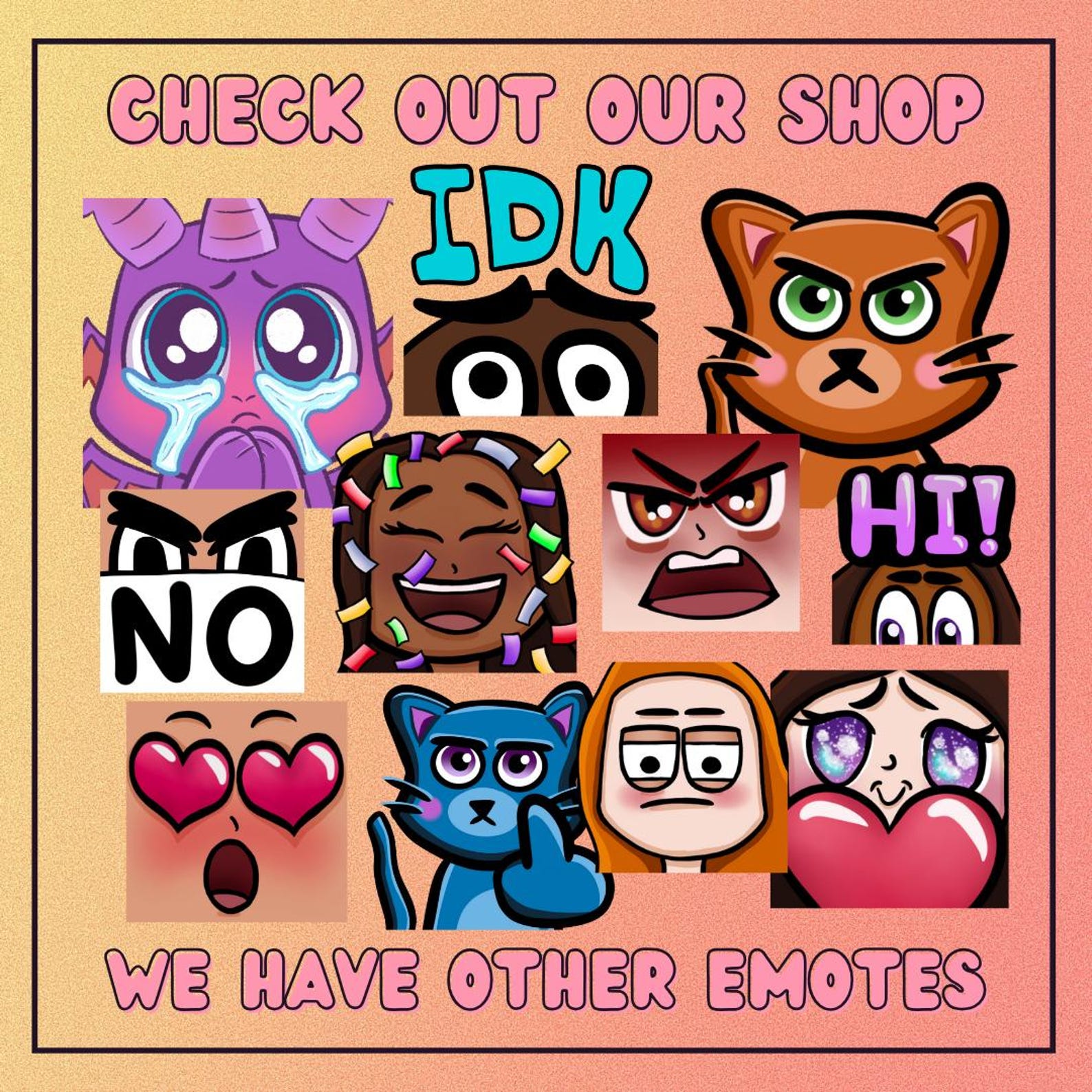 Cute Black Dragon Twitch/discord Emotes | Mystic Dragon Expressions ...