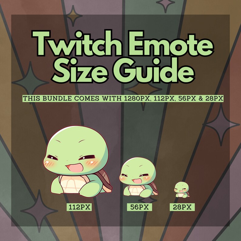 Cute Turtle Twitch/discord Emotes | Instant Download | Multi Sizes ...