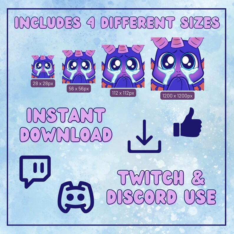 Blue Dragon Cute Twitch/discord Emotes Mystic Dragon Expressions Magic ...