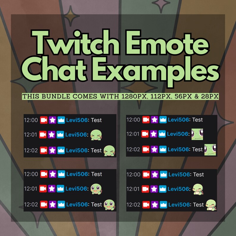 Cute Turtle Twitch/discord Emotes | Instant Download | Multi Sizes ...