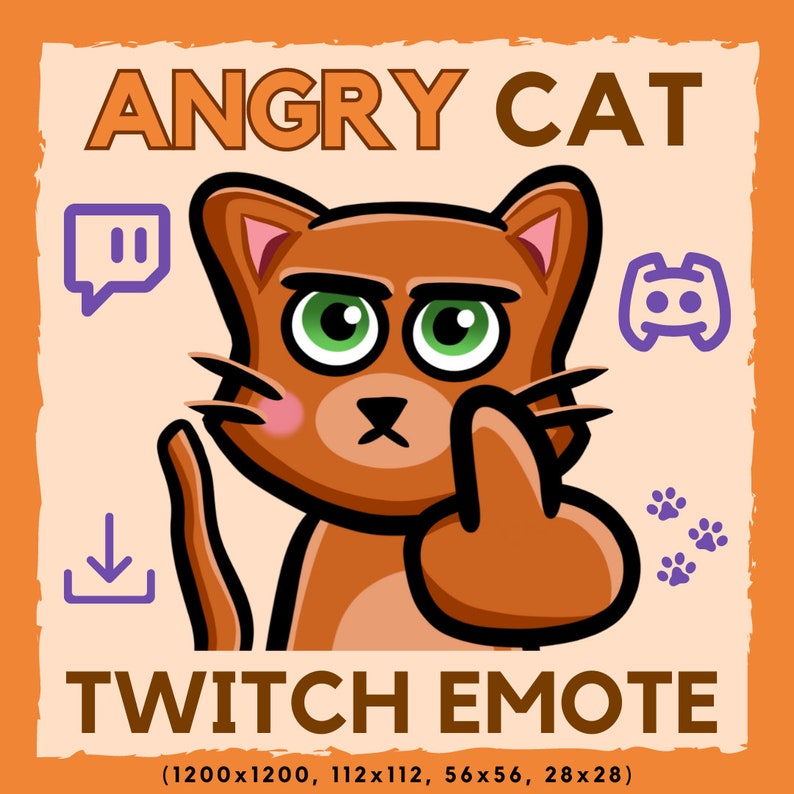 Angry Ginger Cat Cat Emote Funny Cat Emote Angry Cat Emote Cat Middle ...