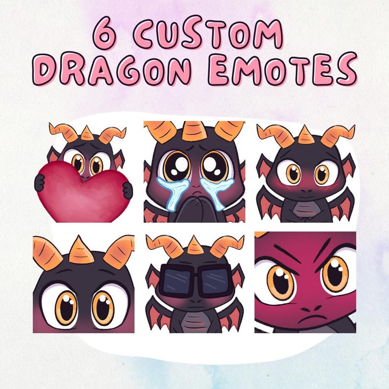 Custom Dragon Emote for Twitch Customisable Dragon Emote Customizable ...