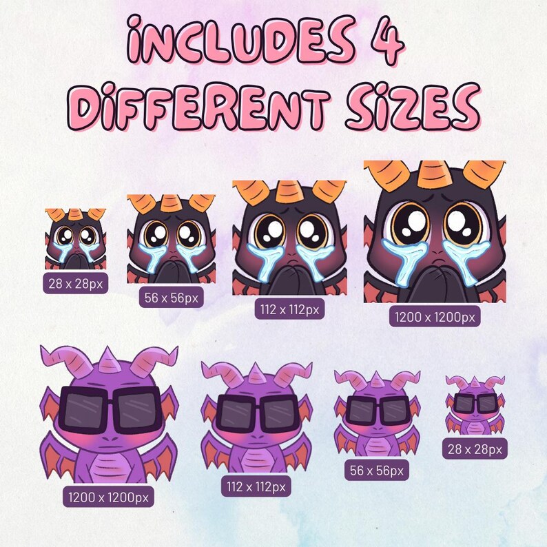 Custom Dragon Emote for Twitch Customisable Dragon Emote Customizable ...