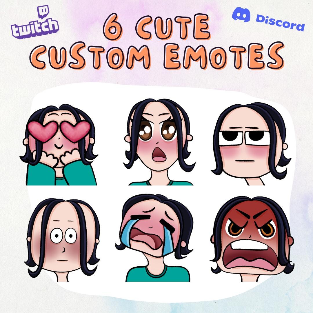 Cute Custom Emote for Twitch Custom Girl Emote Cute Custom Emote ...