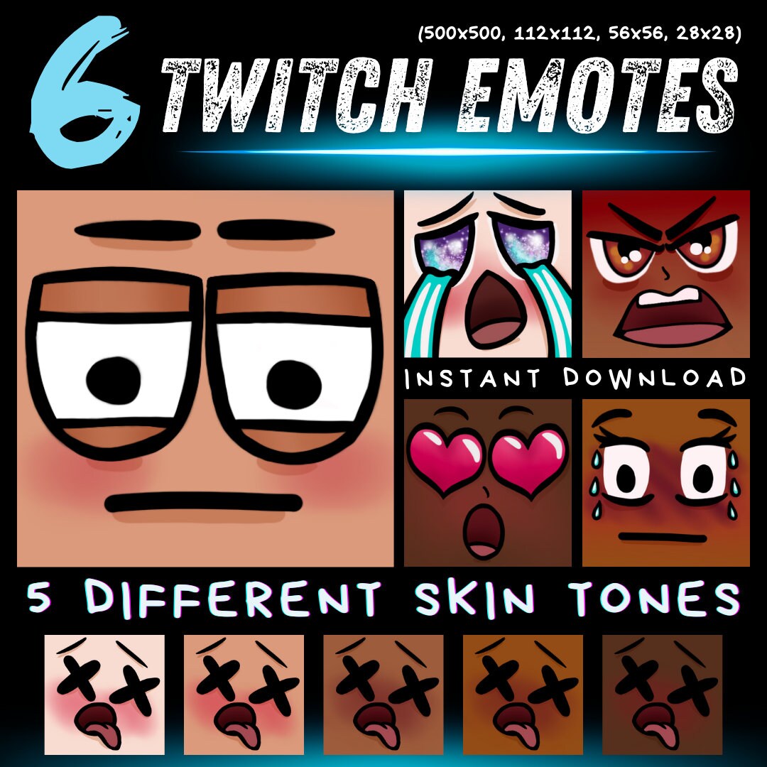 Twitch Emotes Bundle | Stream Pack | Close Ups | Emotions | Different ...