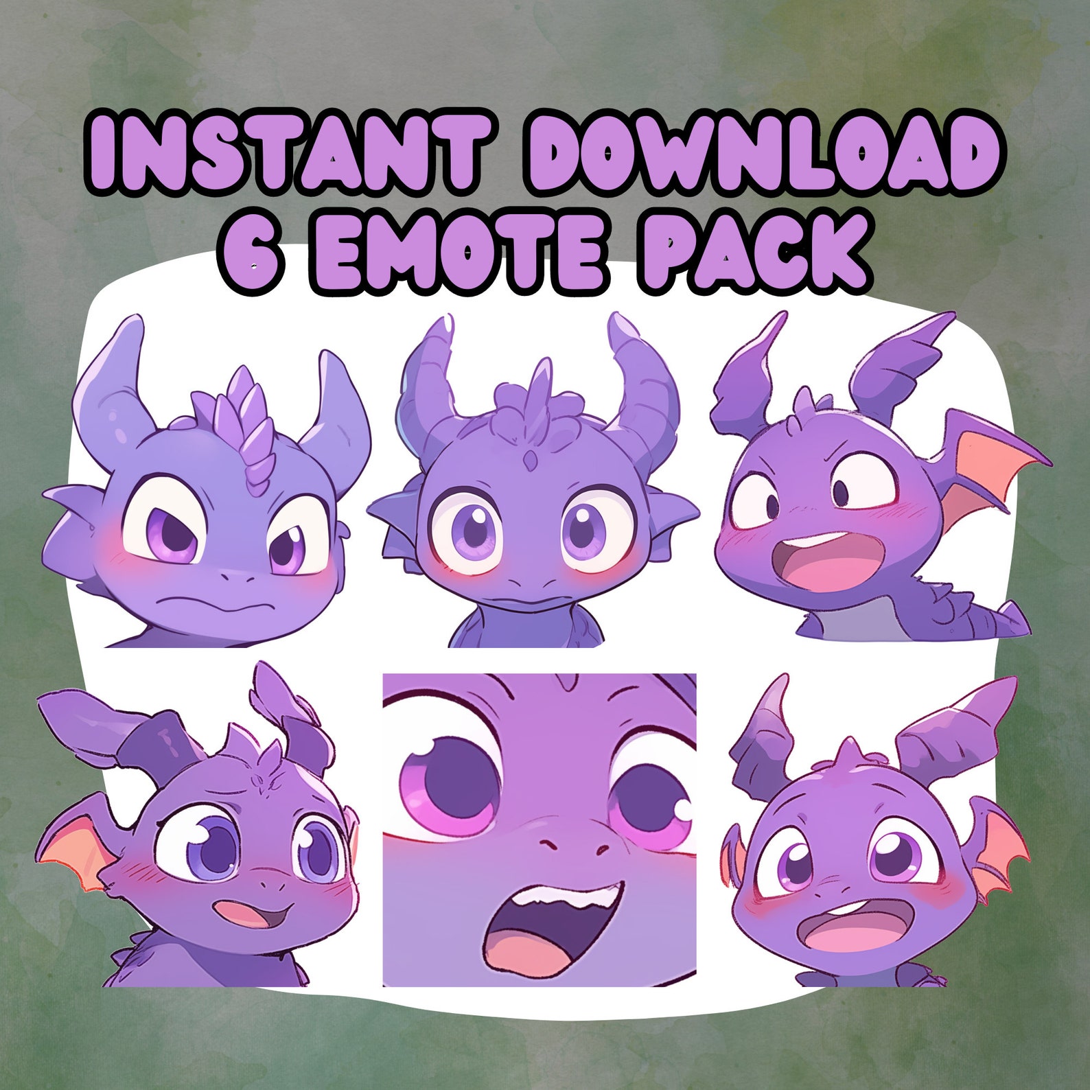 Purple Dragon Anime Twitch/discord Emotes | Instant Download | Multi ...