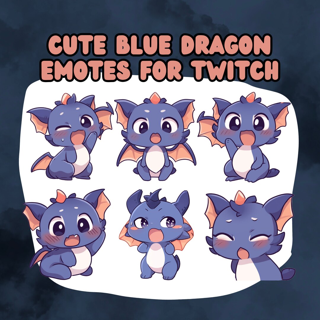 Blue Dragon Anime Twitch/discord Emotes Bundle Instant Download ...