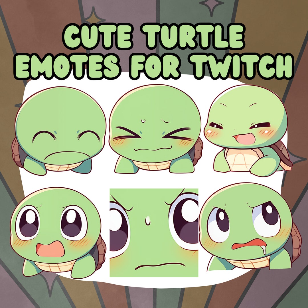 Cute Turtle Twitch/discord Emotes | Instant Download | Multi Sizes ...