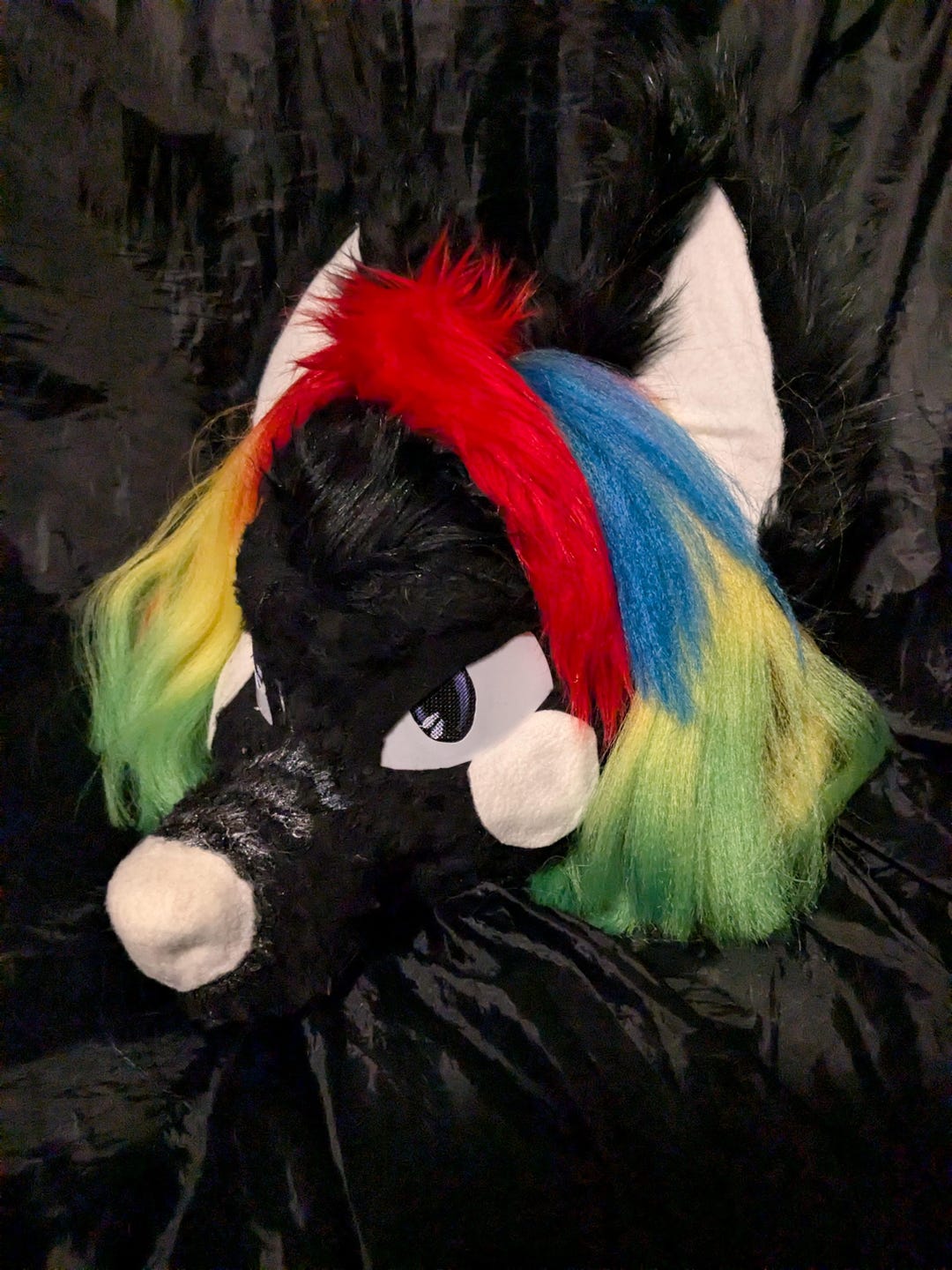 Black Rainbow Clown Wolf Canine Dog Fox Fursuit Partial Authentic and ...