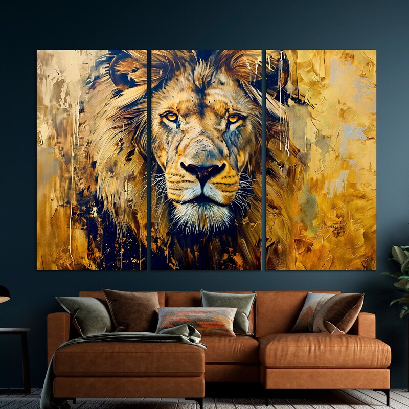 Lion Canvas - Etsy
