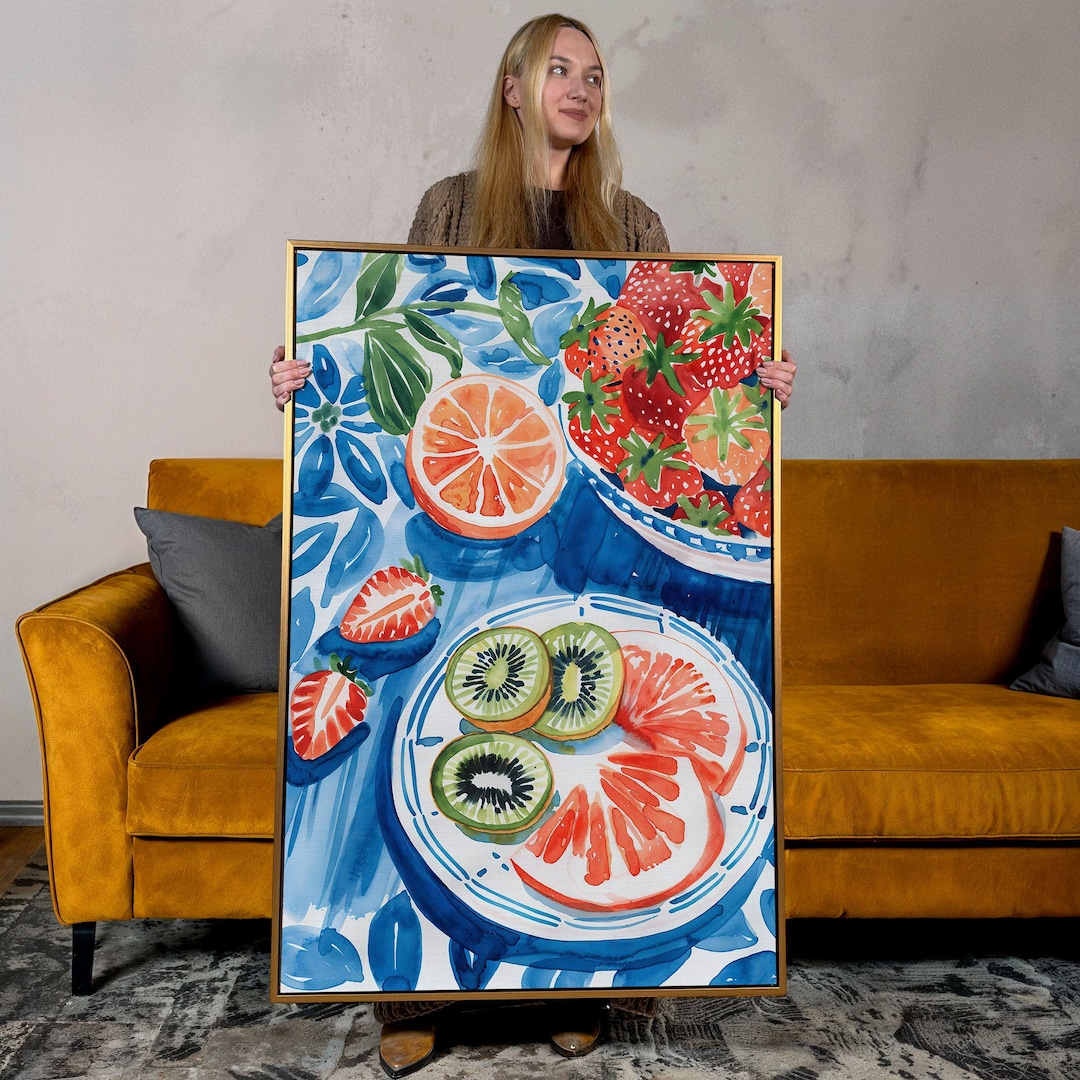 Vivid Fruits Canvas Wall Art: Colorful Kitchen & Dining Decor - Etsy