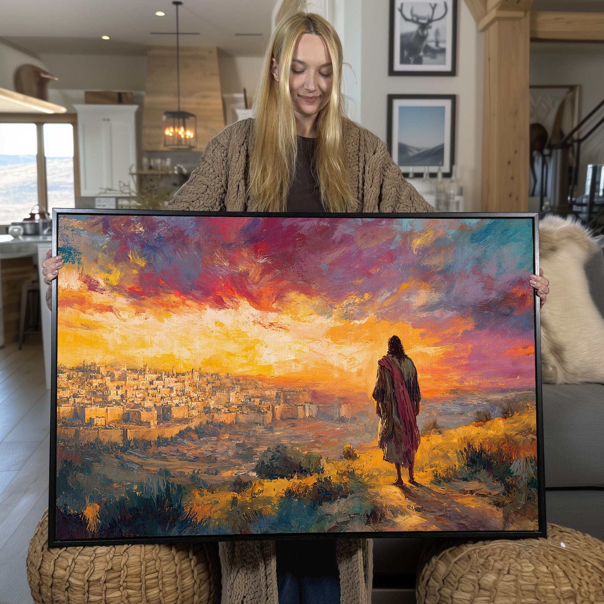 Jesus Overlooking Jerusalem Canvas Print | Christian Home Decor - Etsy