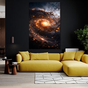 Mesmerizing Spiral Galaxy Canvas Wall Art Star Clusters Print Deep ...
