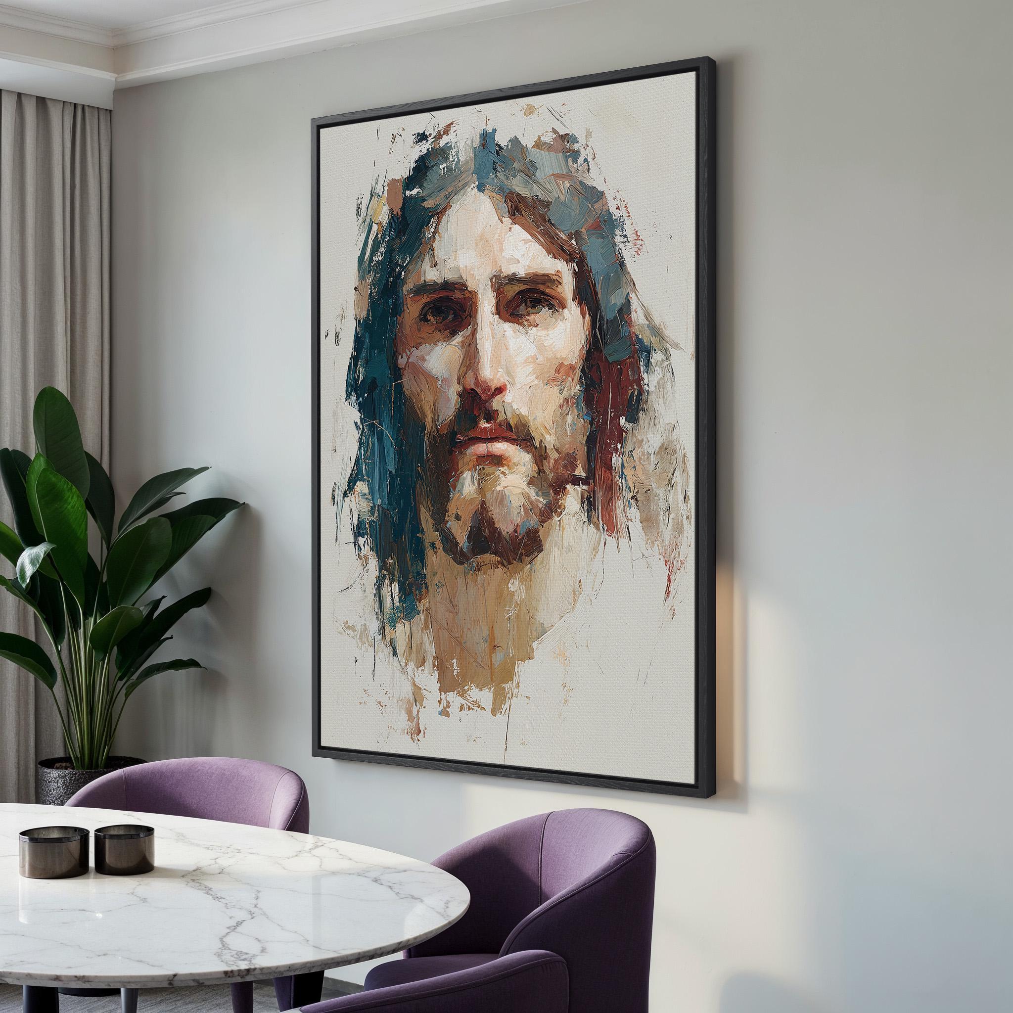 Abstract Jesus Canvas Print | Modern Christian Wall Art, Framed - Etsy