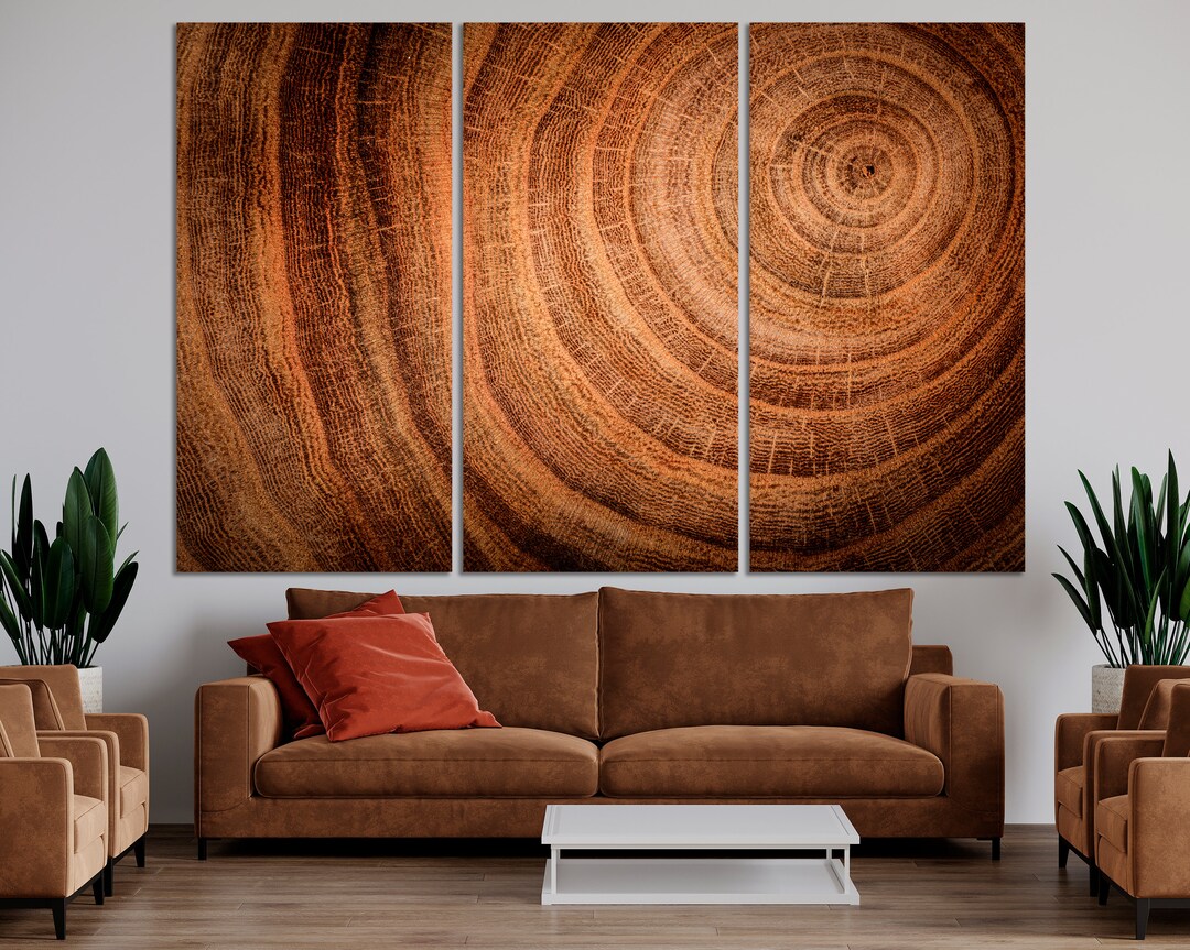 Tree Rings Close-up Print Detailed Wood Cross Section Canvas Wall Art ...
