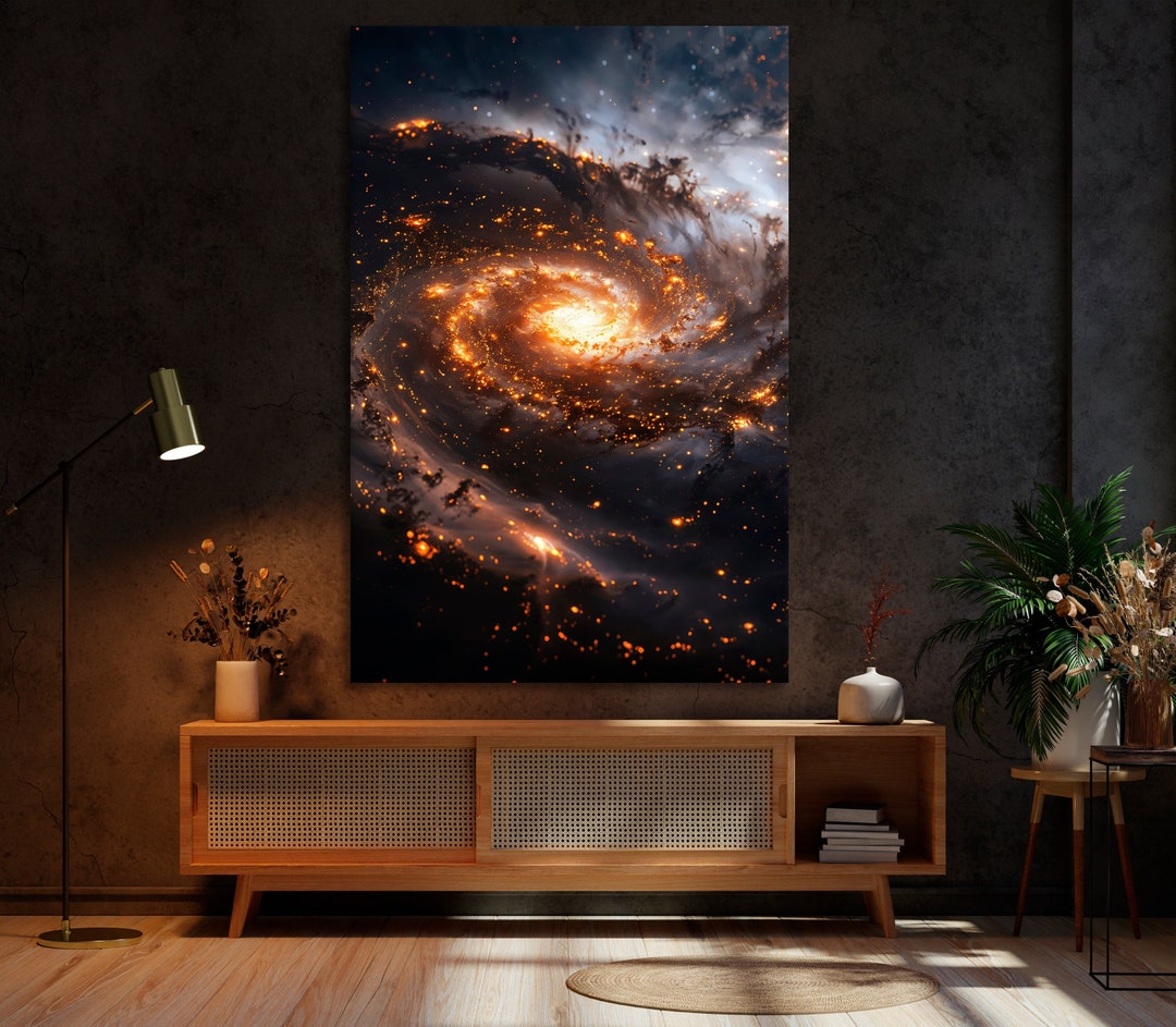 Mesmerizing Spiral Galaxy Canvas Wall Art Star Clusters Print Deep ...
