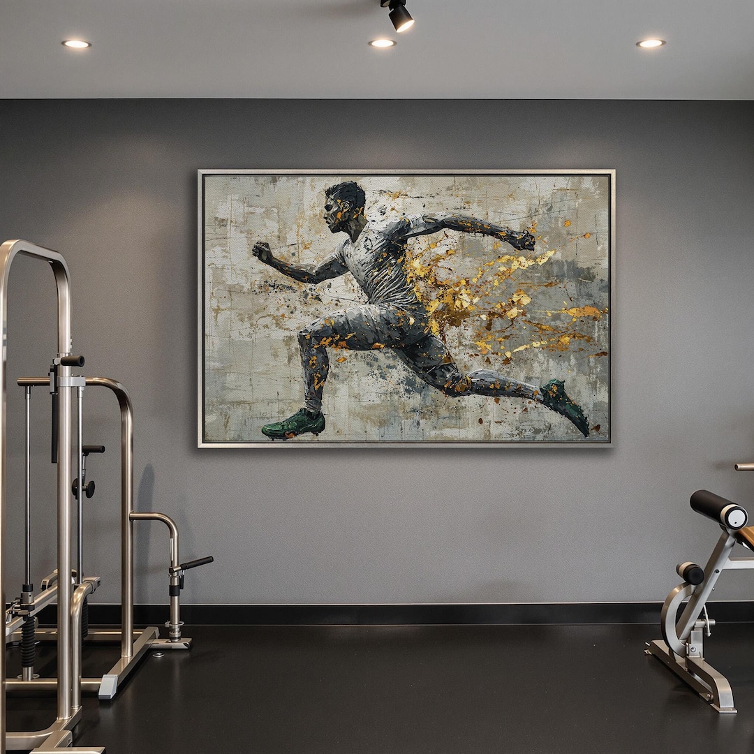 Abstract Runner Framed Canvas Art: Modern Sports Decor - Etsy