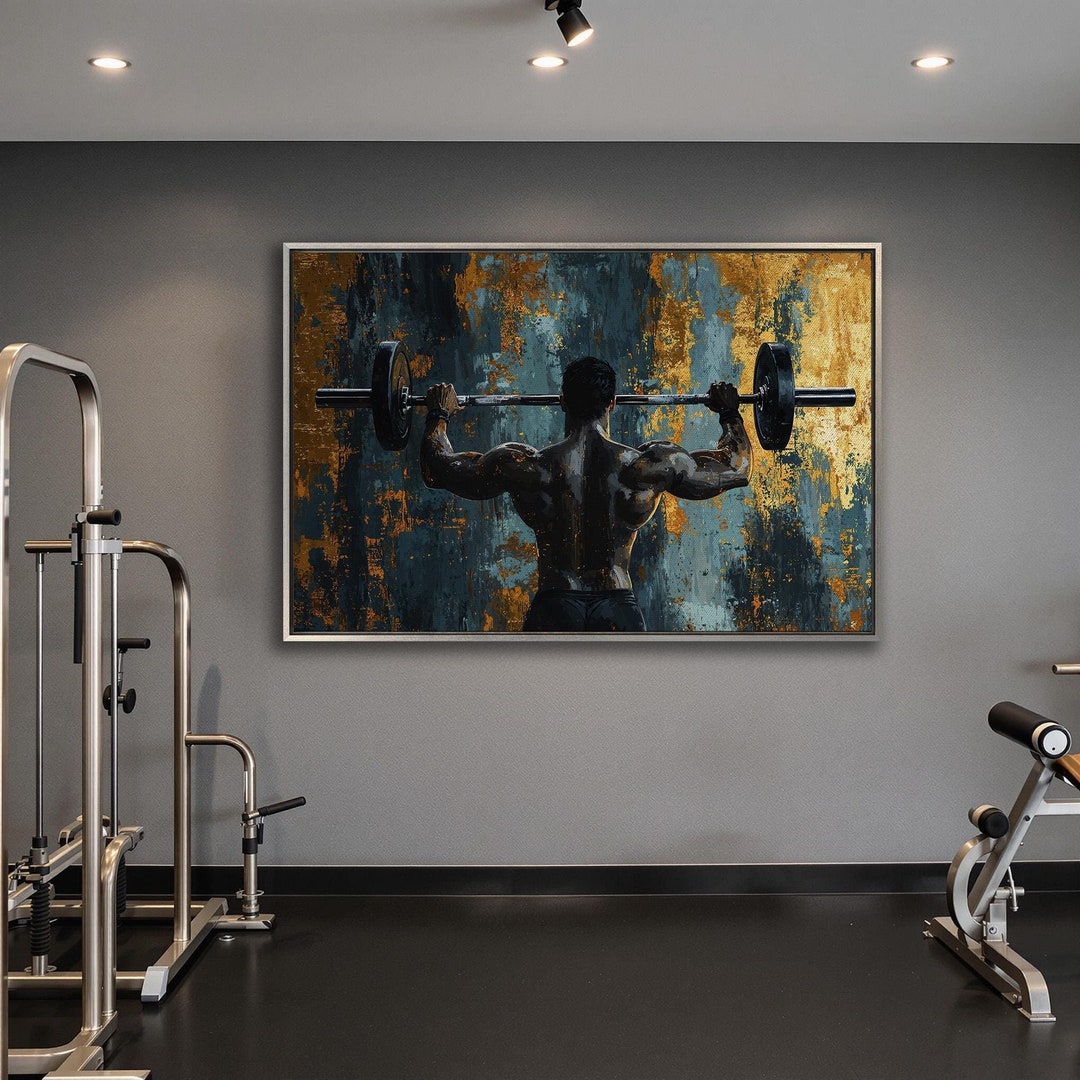 Bodybuilder Weightlifting Canvas Art: Gym Motivation Decor - Etsy