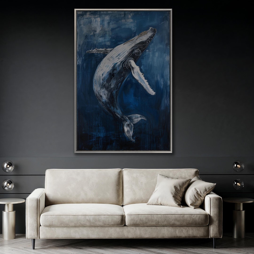 Humpback Whale Print Stunning Sea Life Canvas Wall Art Underwater ...