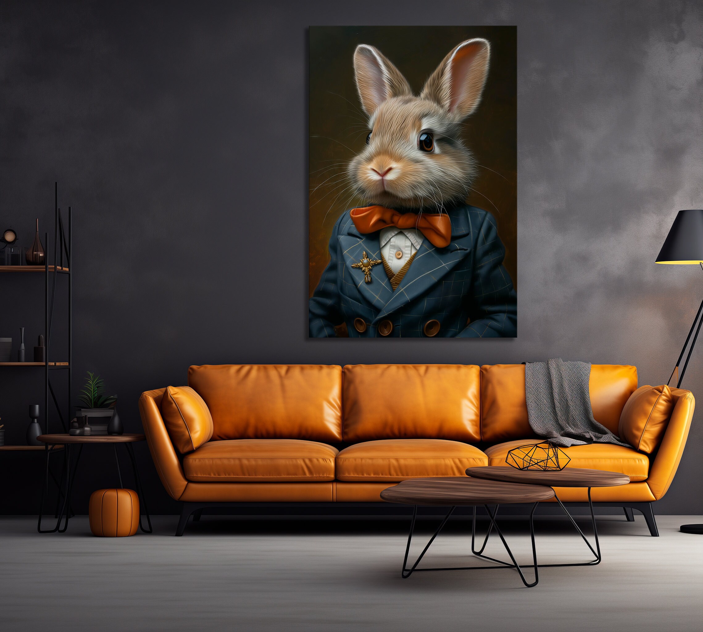 Victorian Rabbit Art Print Dapper Bunny in Suit Canvas Wall Art ...