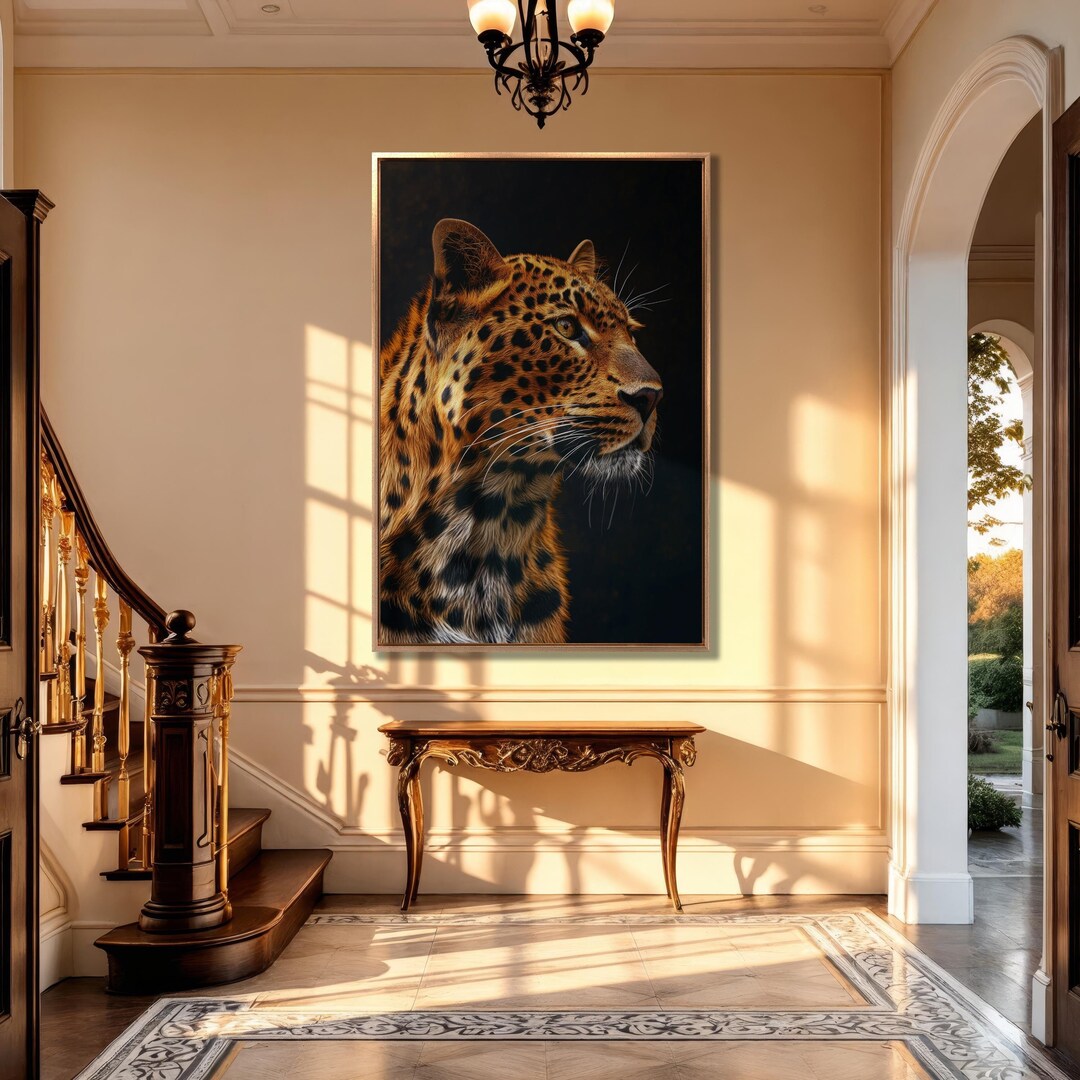 Leopards Intense Gaze Print Leopard Close-up Canvas Wall Art Wild ...
