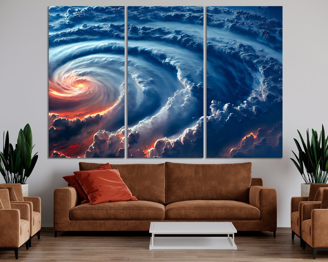 Eye of the Hurricane Print Dramatic Swirl Atmosphere Canvas Wall Art ...