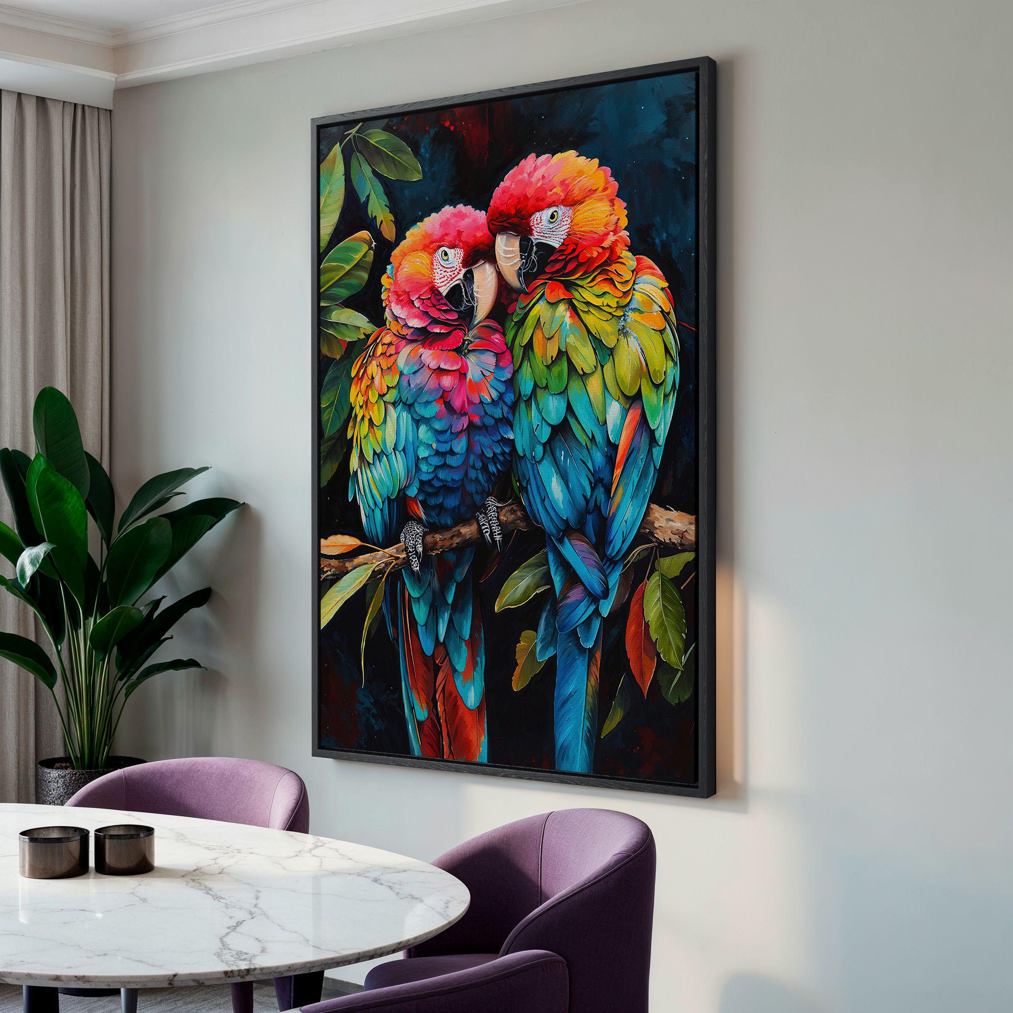 Colorful Macaws Canvas Print: Tropical Parrot Wall Art - Etsy