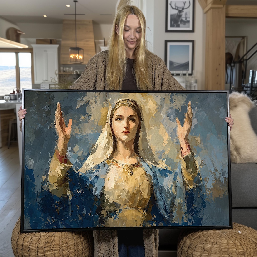 Virgin Mary Canvas Print | Catholic Mother Religious Wall Art - Etsy
