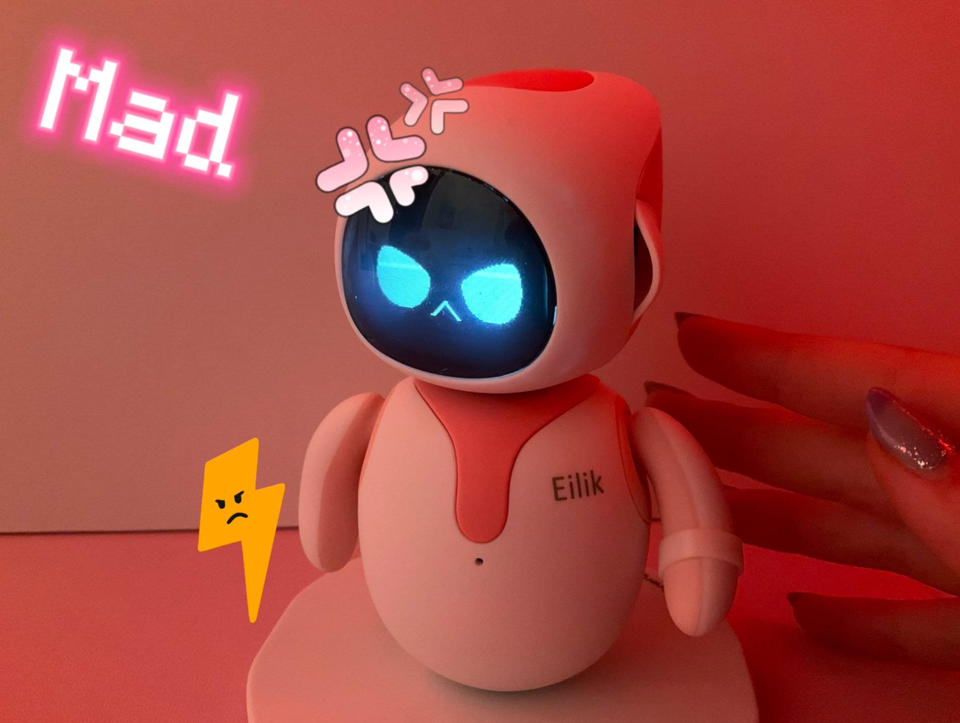 Pink Eilik Robot Cute Desktop Robot With Hundreds of Facial Expressions ...