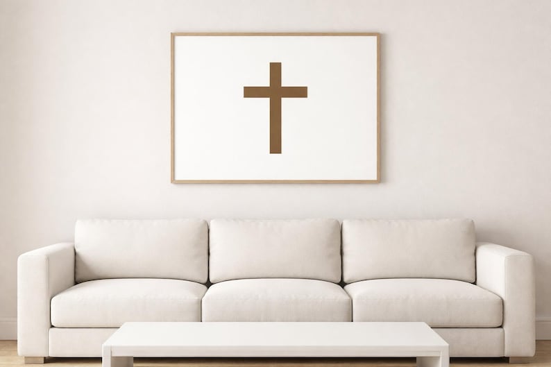 Brown Christian Cross, Digital Artwork, Printable, Instant Download ...