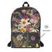 Pressed Flowers Weatherproof Backpack Cottagecore Poly Canvas Book Bag ...