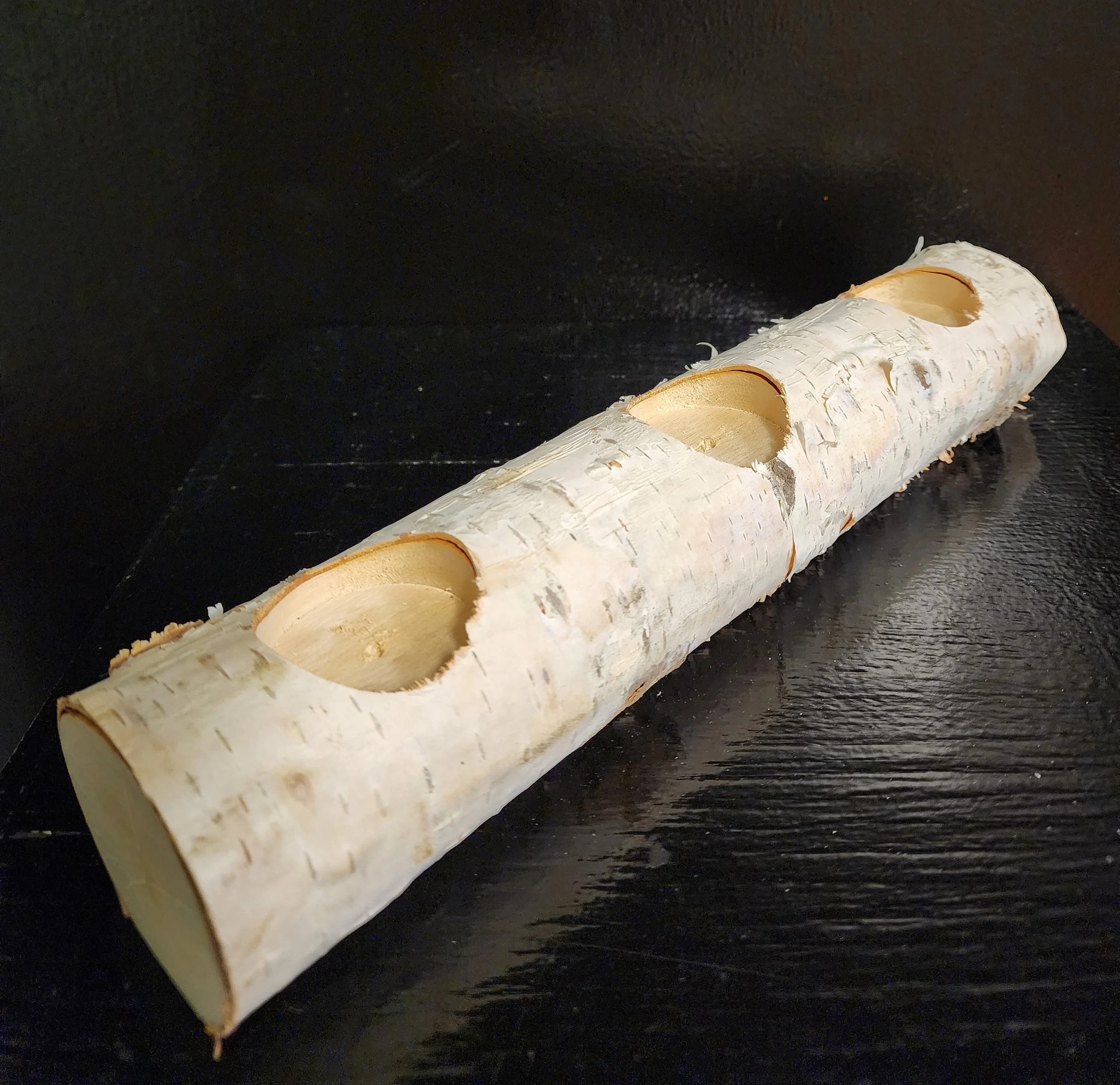 12" White Birch Yule Log Candle Holders -- Drilled for Tealights - Etsy
