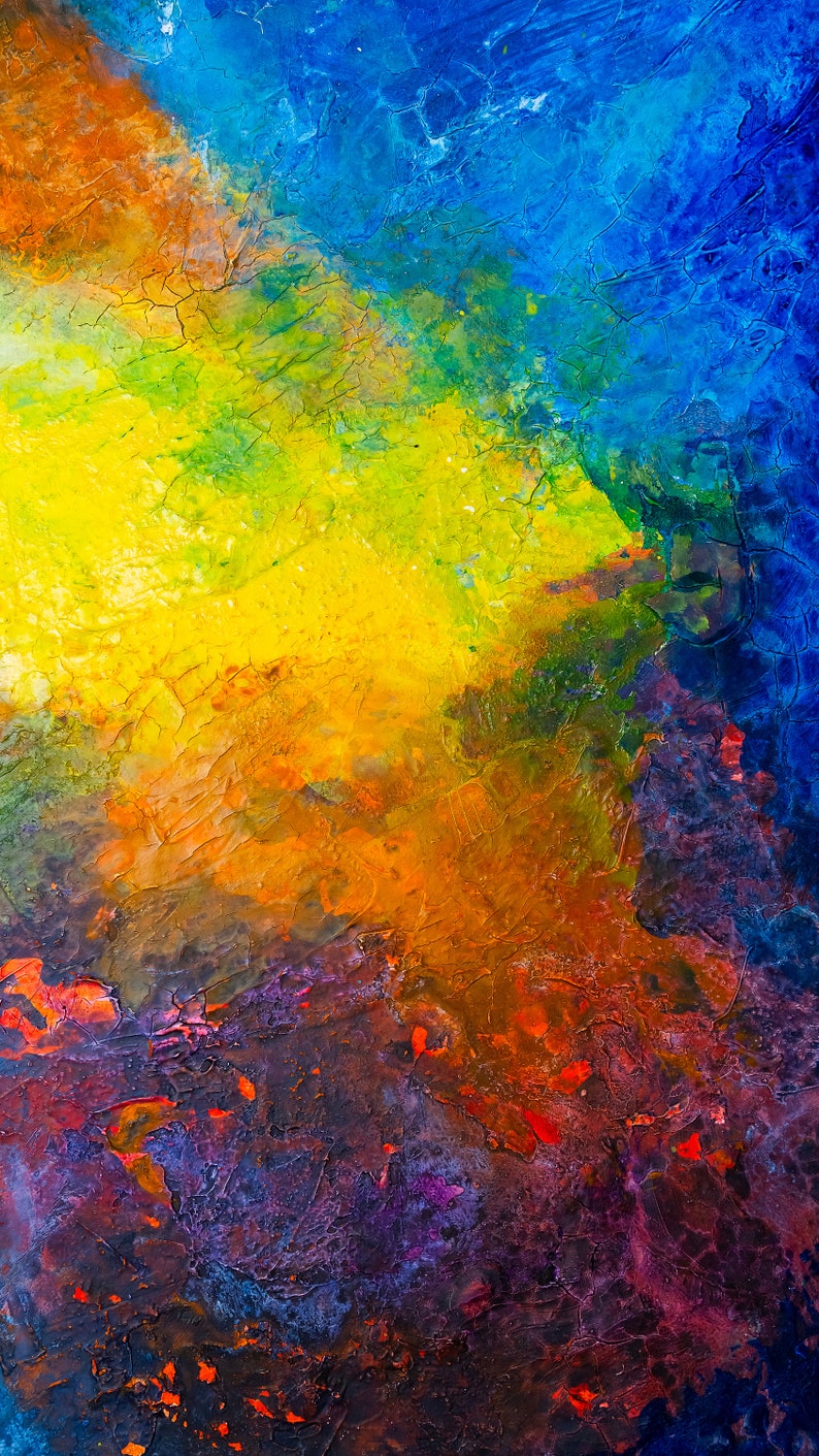 Colorful 3D Texture Painting, Abstract Original Textured Art, Abstract ...