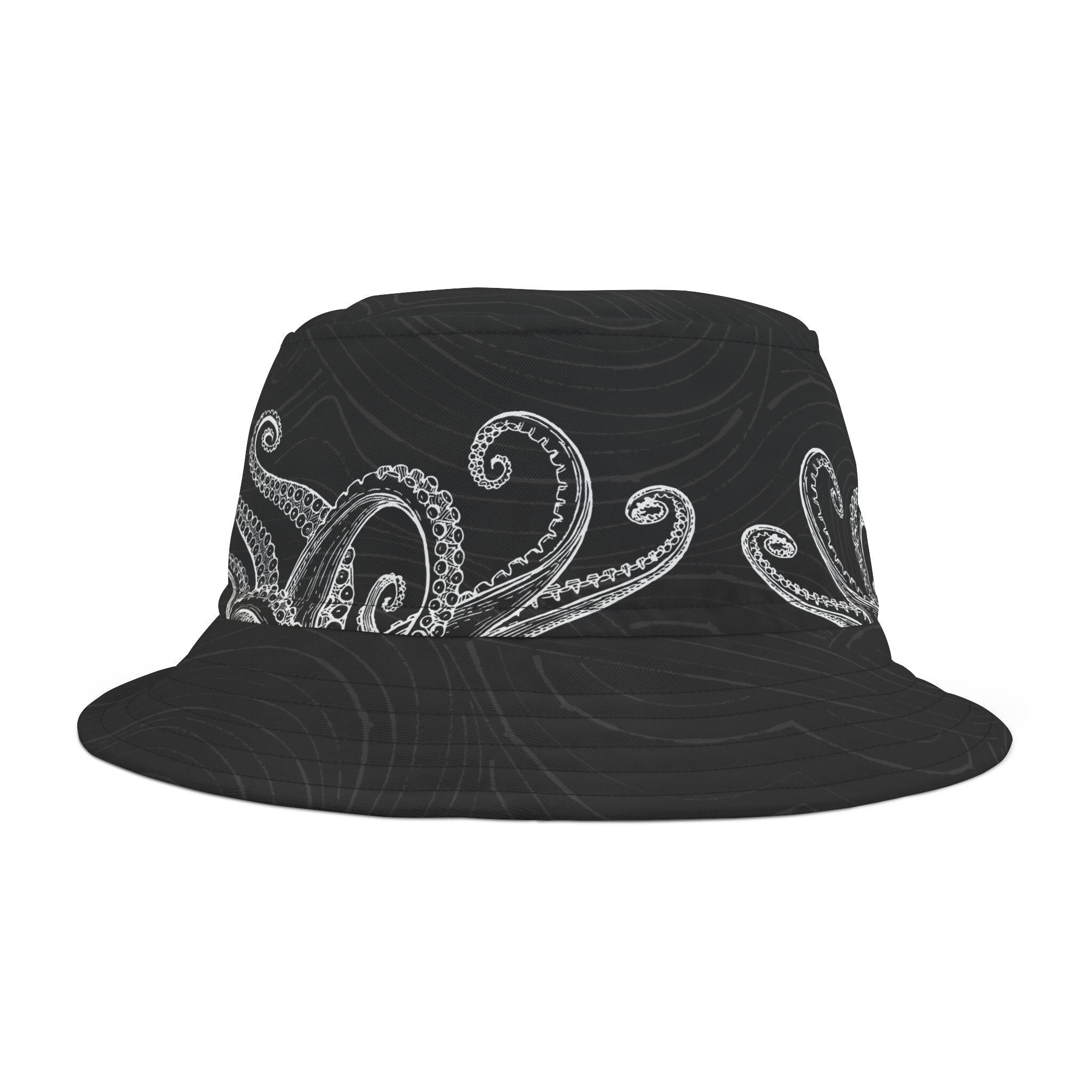 Octopus Bucket Hat, Sea Creature Goth Snake Reptile Serpent Tattoo Art ...