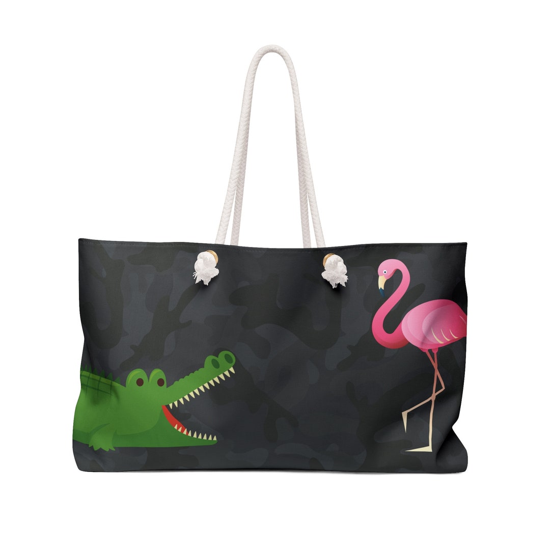 Flamingo Alligator Standoff Tote Bag, Beach Weekender Tote Bag, Sailing ...