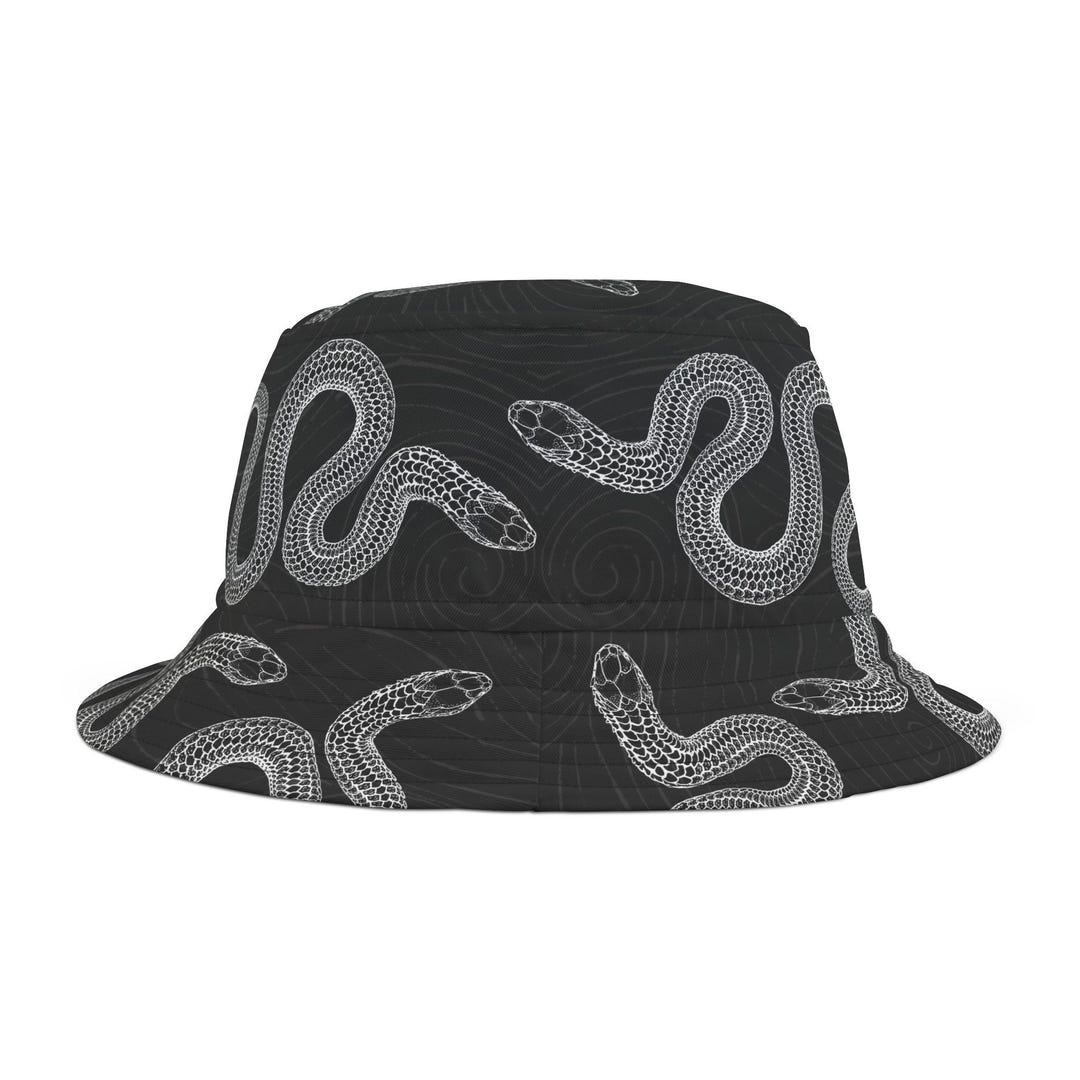 Snakes Bucket Hat, Goth Skull Snake Reptile Serpent Tattoo Art Inspired ...