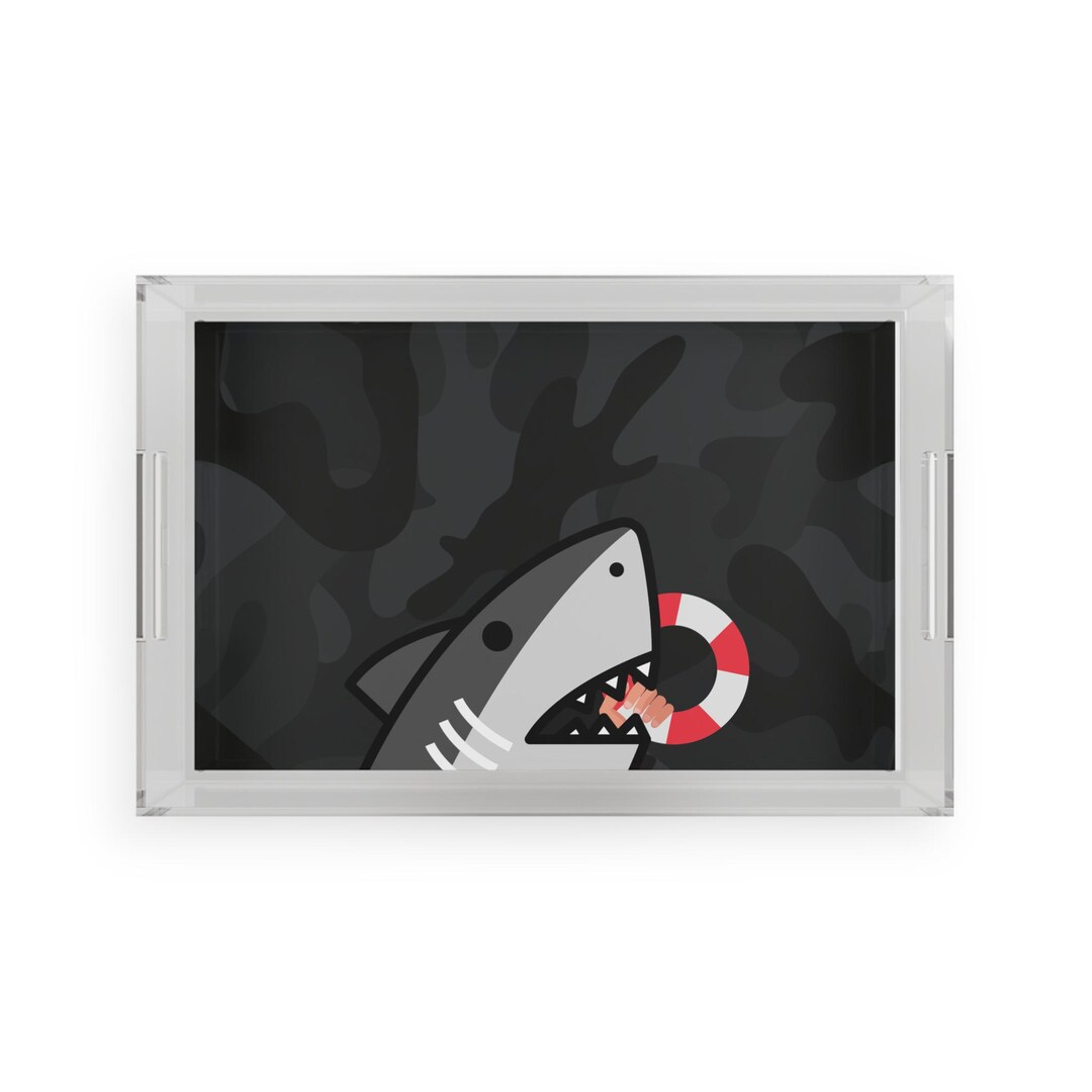 Shark Attack Acrylic Serving Tray, Black Camo Street Style Inspired ...