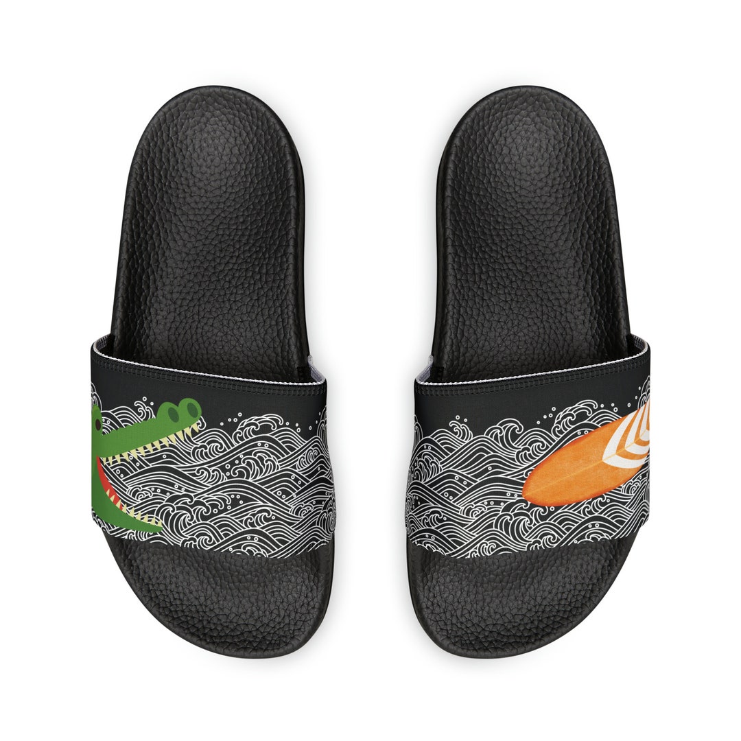 Alligator Surfboard Men's Slide Sandals Preppy Streetwear Hip Beach Pool Sandals Shower Lounge ...