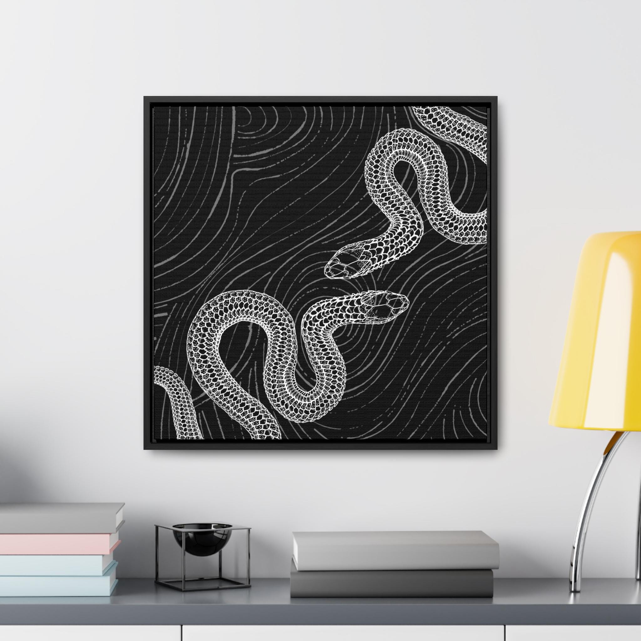 Snakes Wall Art, Reptile Serpent Gallery Canvas Wrap Framed, Mid ...