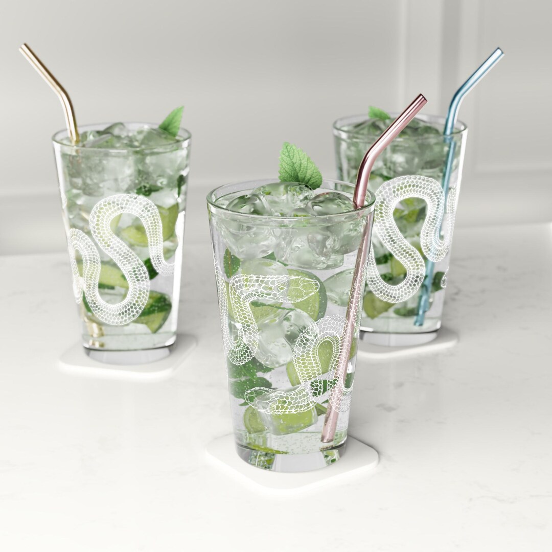 Snakes 16oz Pint Glass Mid Century Modern Vintage Inspired Kitsch ...