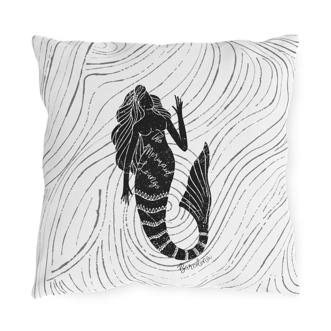 The Mermaid Lounge Pillow, Indoor Outdoor Pillows Mythical Fantasy ...