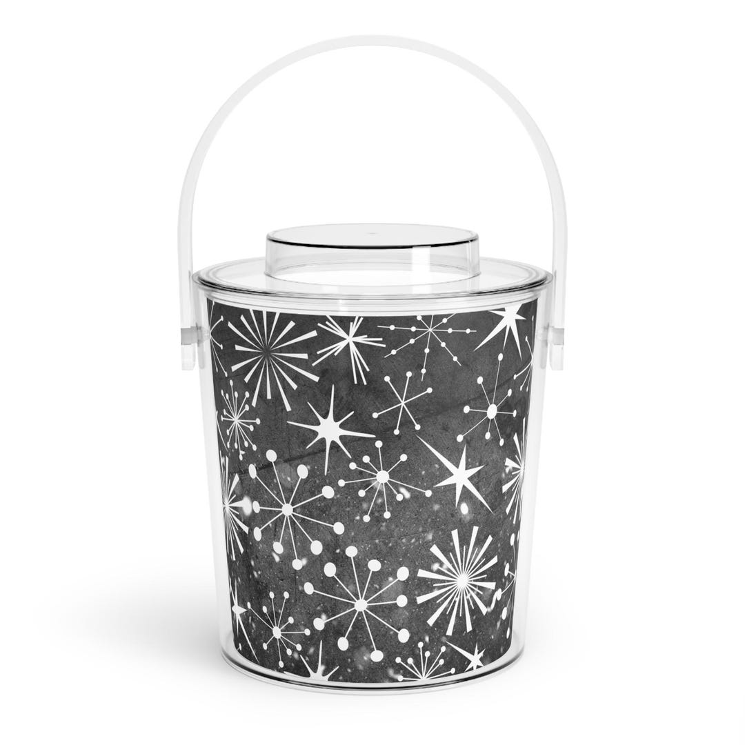 Atomic Sputnik Acrylic Ice Bucket - Geometric Pop Art, MCM Mid-century ...