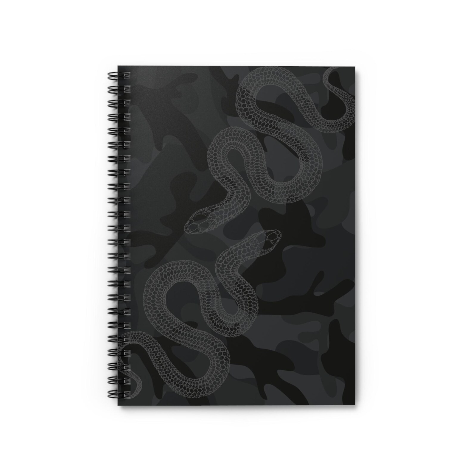 Snakes Black Spiral Notebook Goth Reptile Serpent Tattoo Art Ruled Line ...